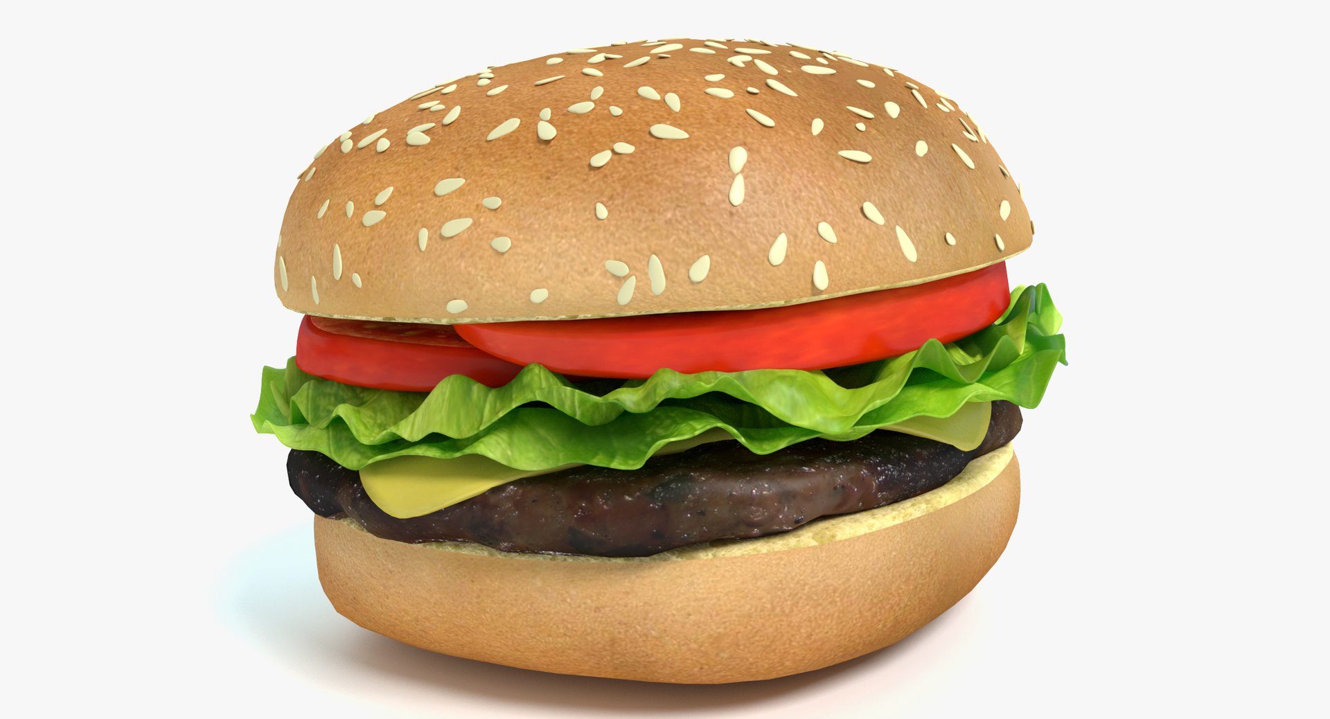 3d Model Cheeseburger Burger Cheese