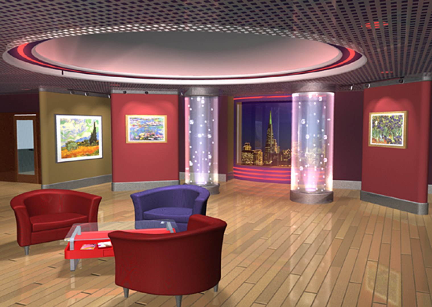 museum lobby environment 3d model