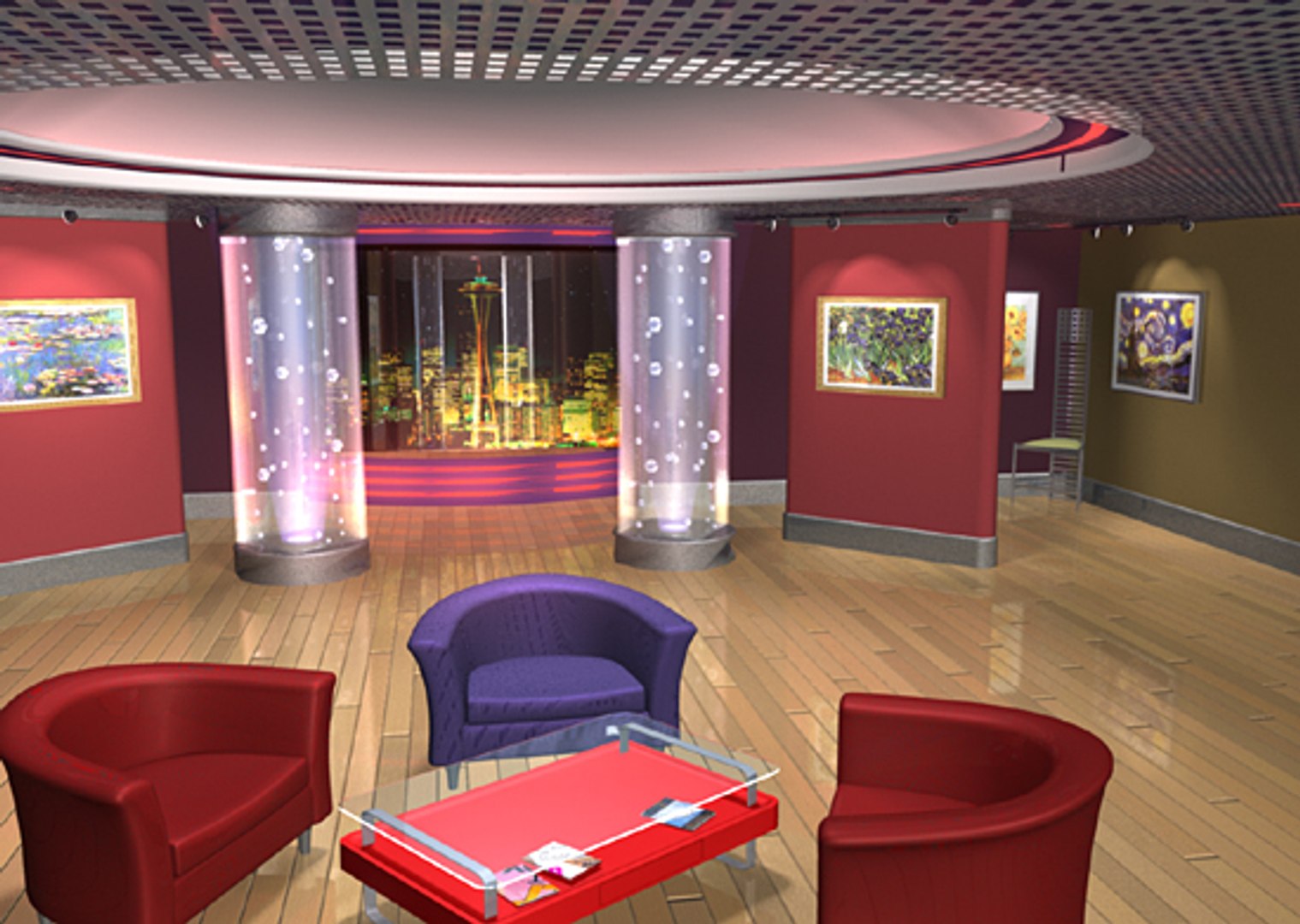 museum lobby environment 3d model