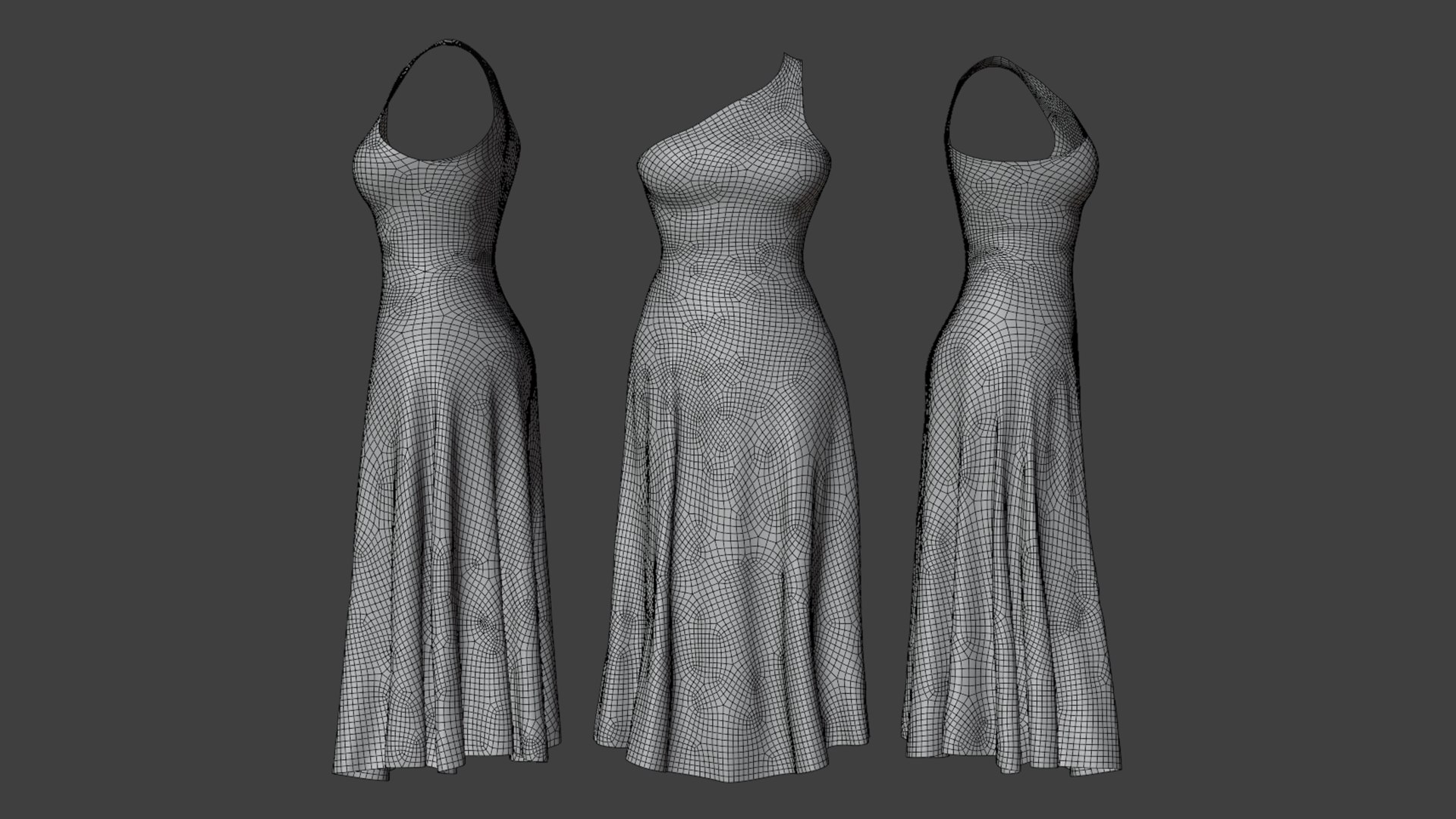 3D Woman Dress 2 Cream Triangles Drapery Model - TurboSquid 2310995