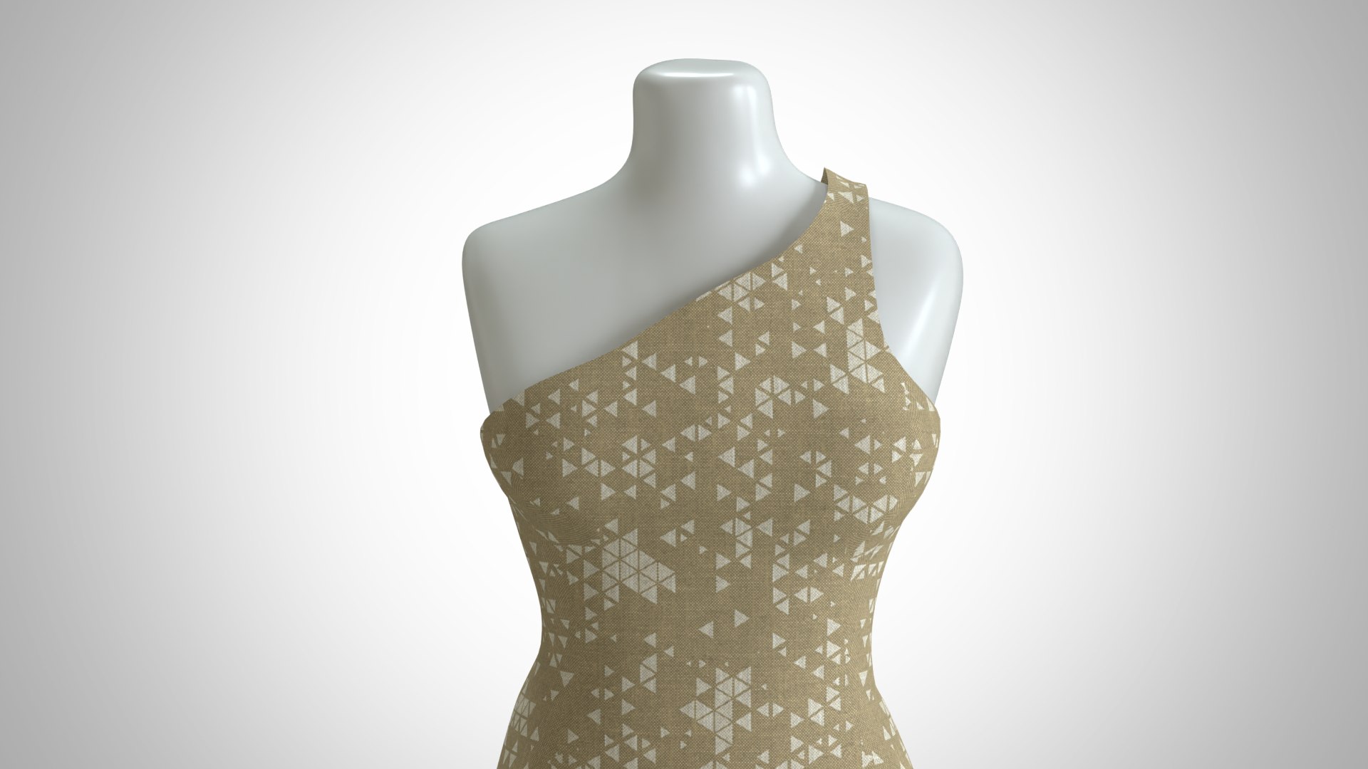 3D Woman Dress 2 Cream Triangles Drapery Model - TurboSquid 2310995