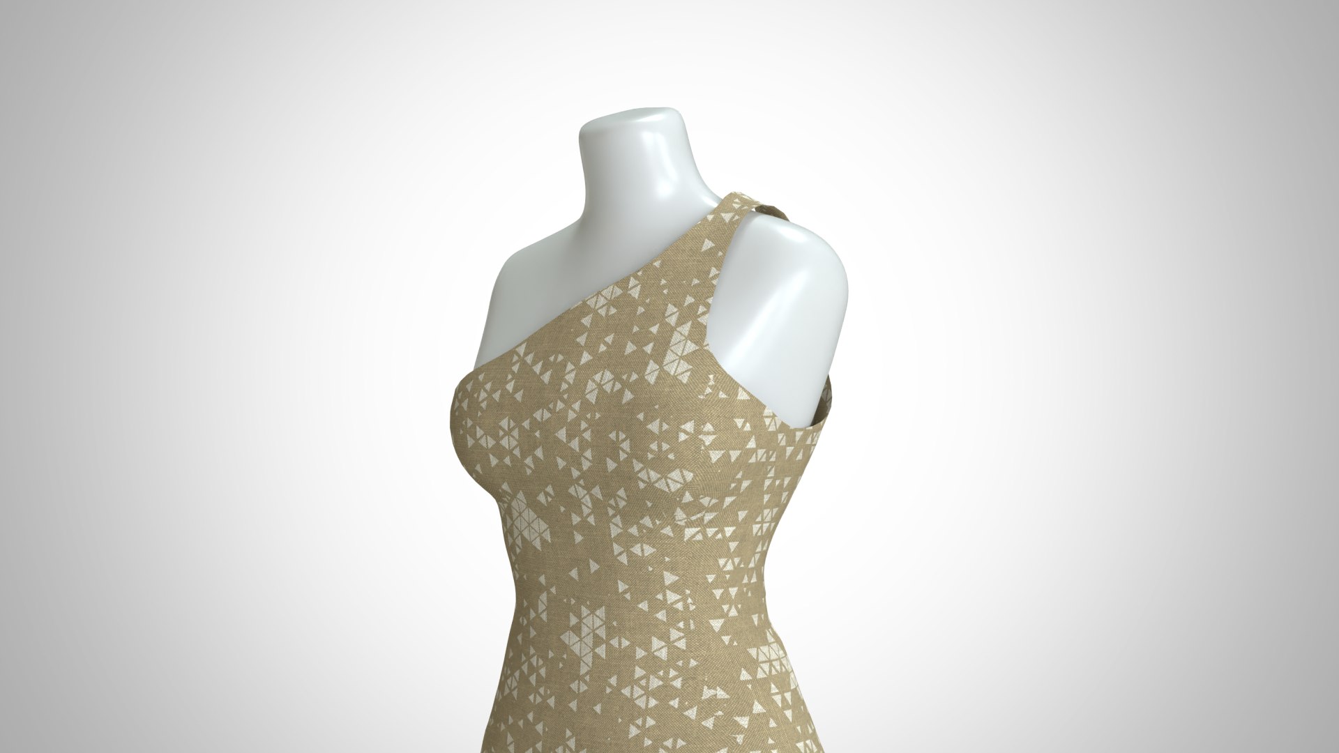 3D Woman Dress 2 Cream Triangles Drapery Model - TurboSquid 2310995