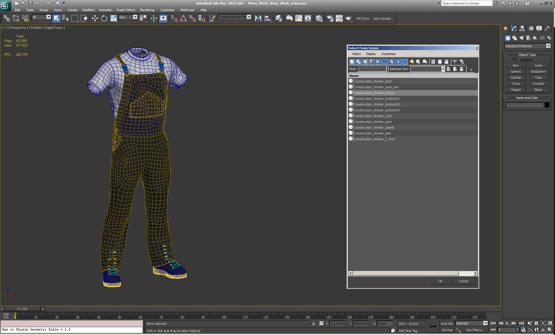 3d Mens Work Wear Black
