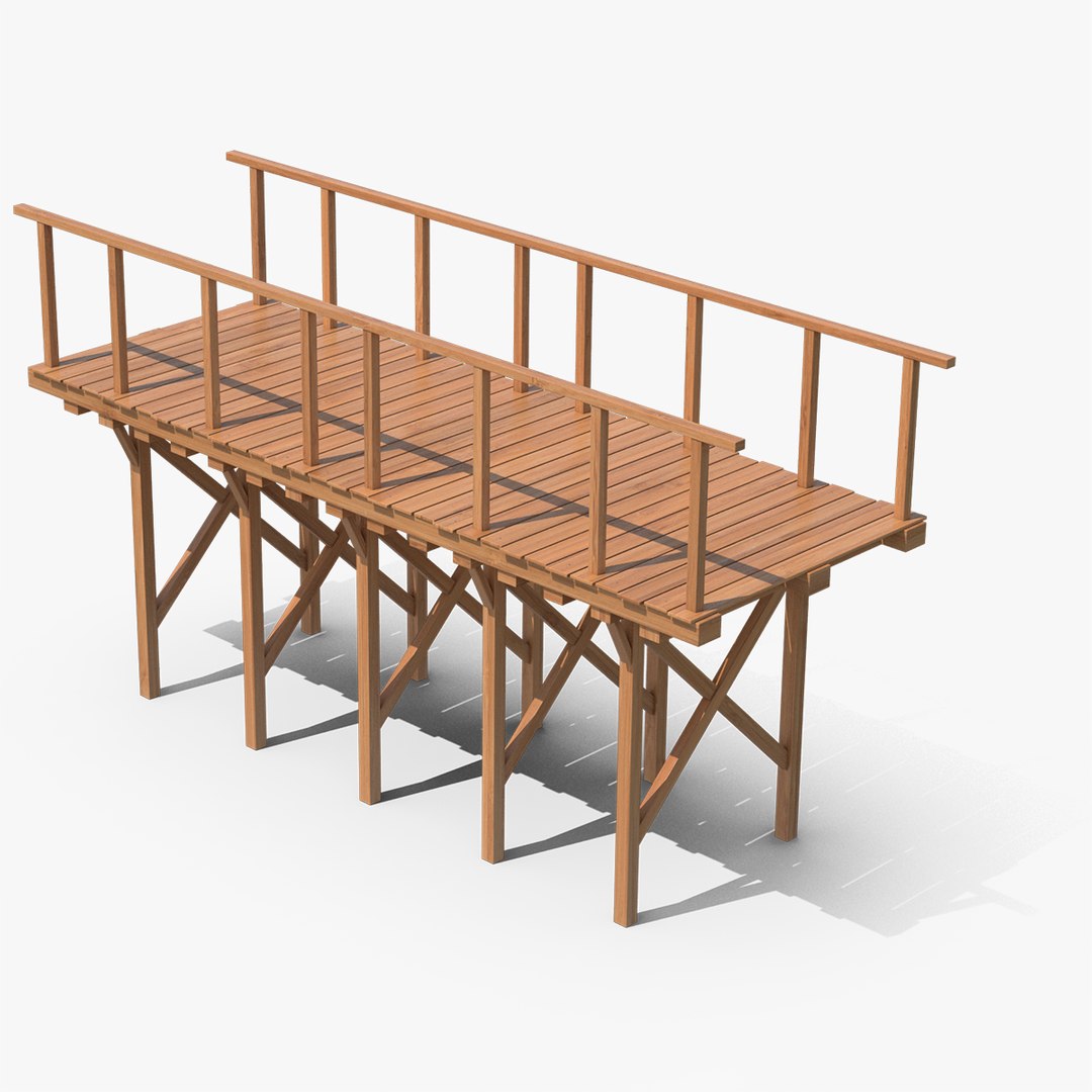 Wooden Bridge 3D model - TurboSquid 2057446