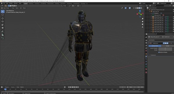 modelo 3d Traje de armadura de caballero tradicional - TurboSquid 2215043