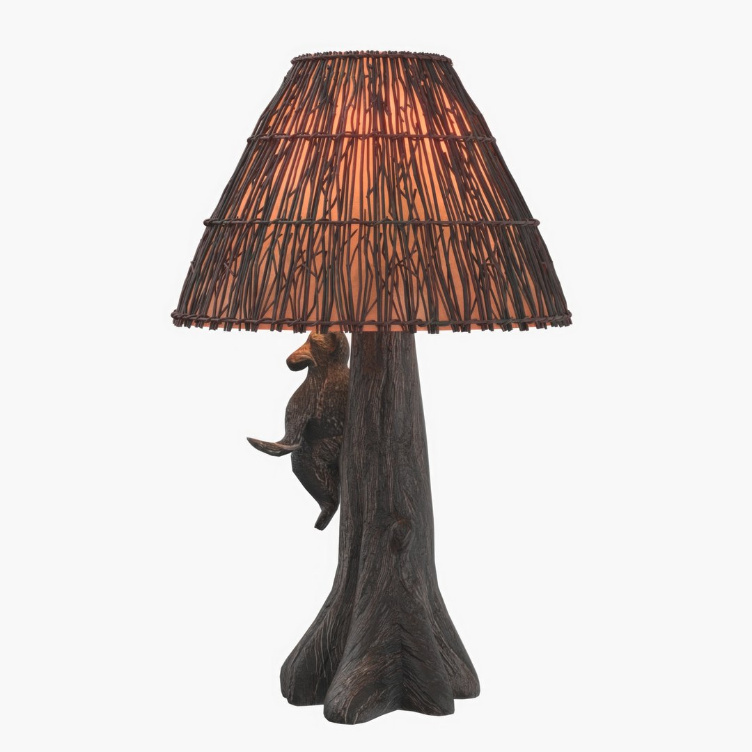 3D Model Twig Shade Bear Design Table Lamp PBR - TurboSquid 2222639