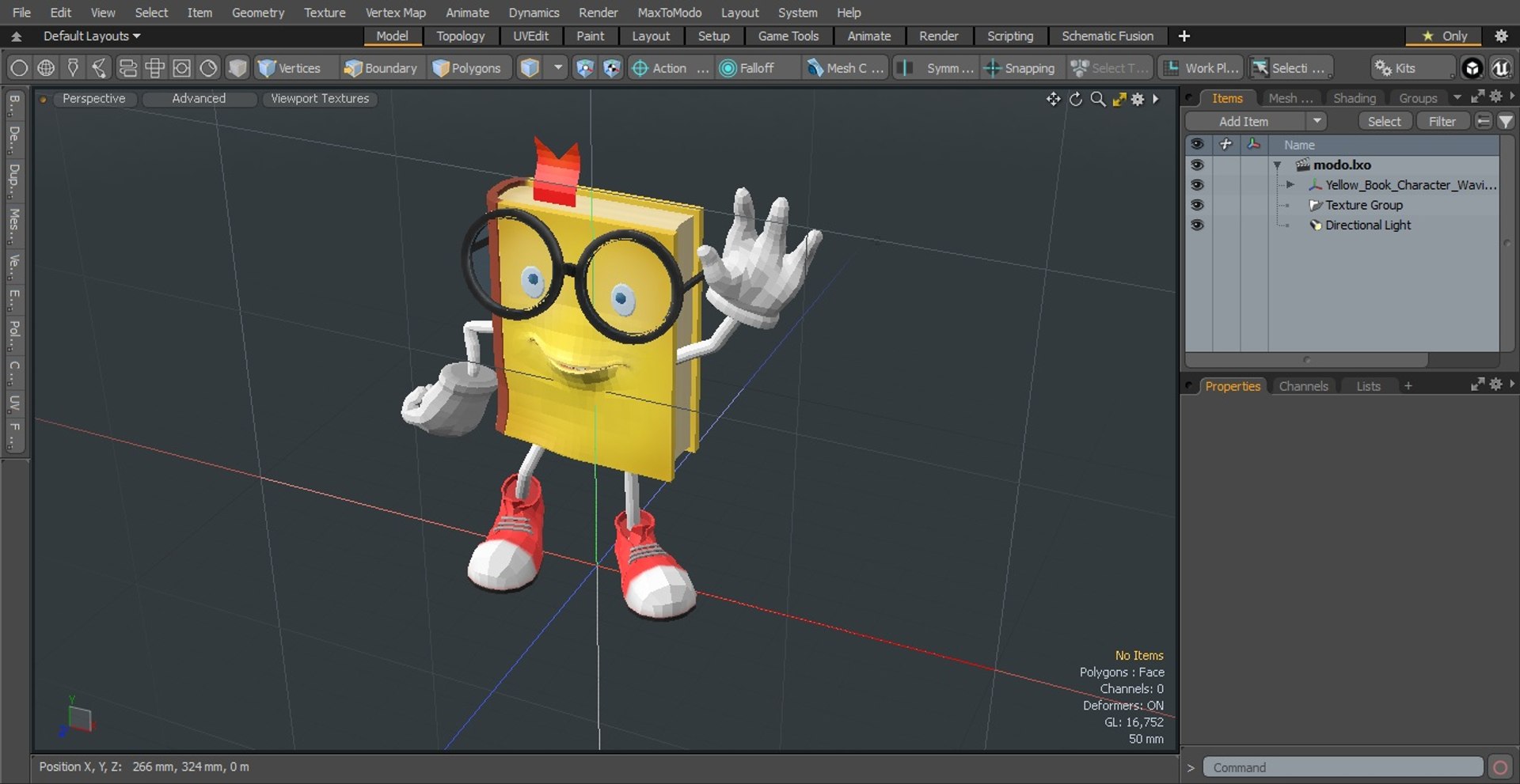 3D Yellow Book Character Waving Pose Model - TurboSquid 2130059