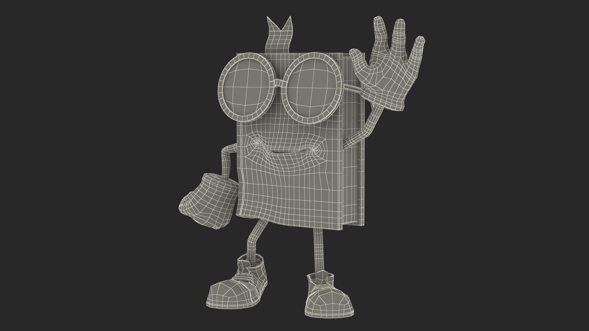 3D Yellow Book Character Waving Pose Model - TurboSquid 2130059