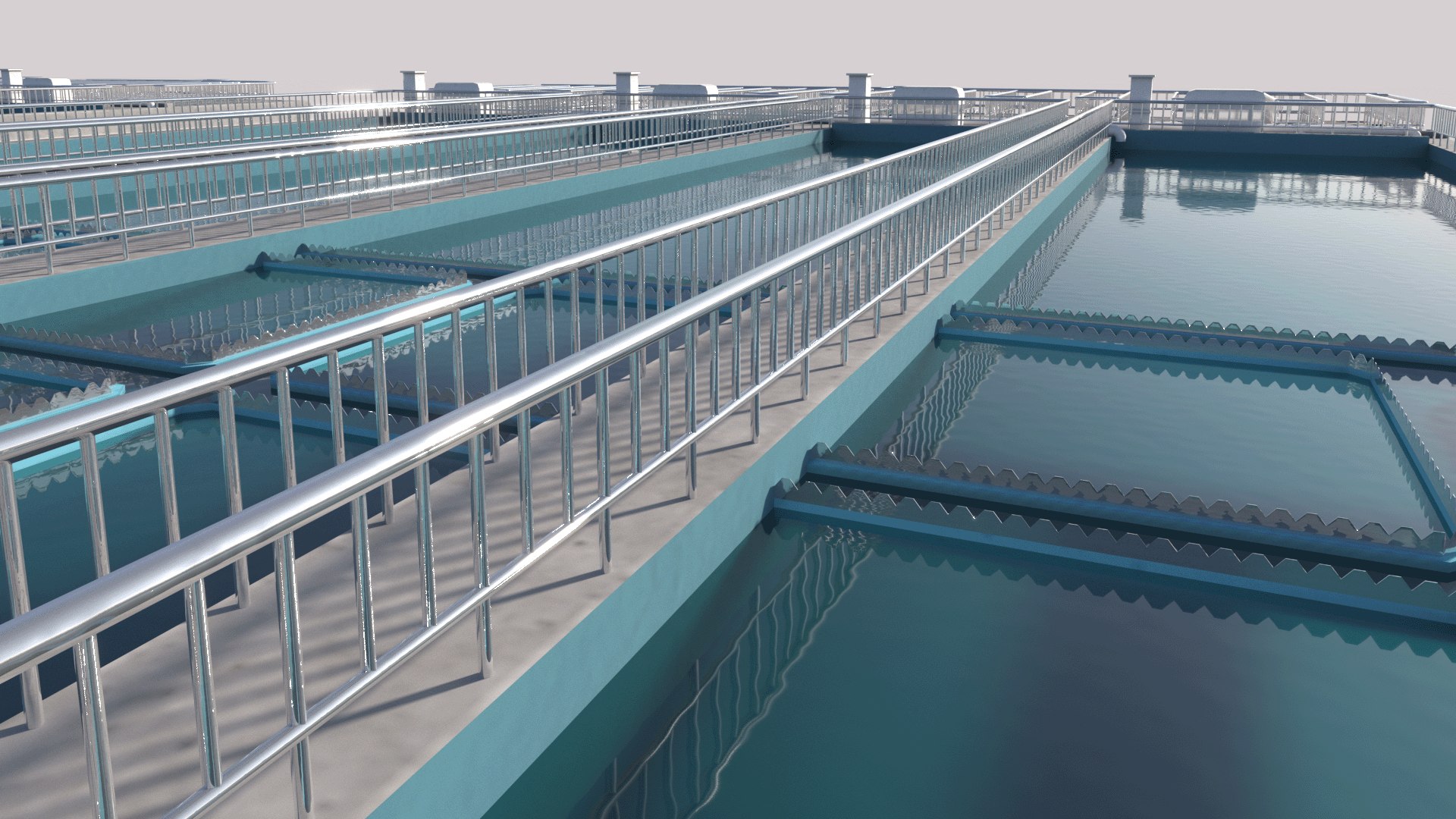 3D Water Treatment Sedimentation Bed Model - TurboSquid 2411524