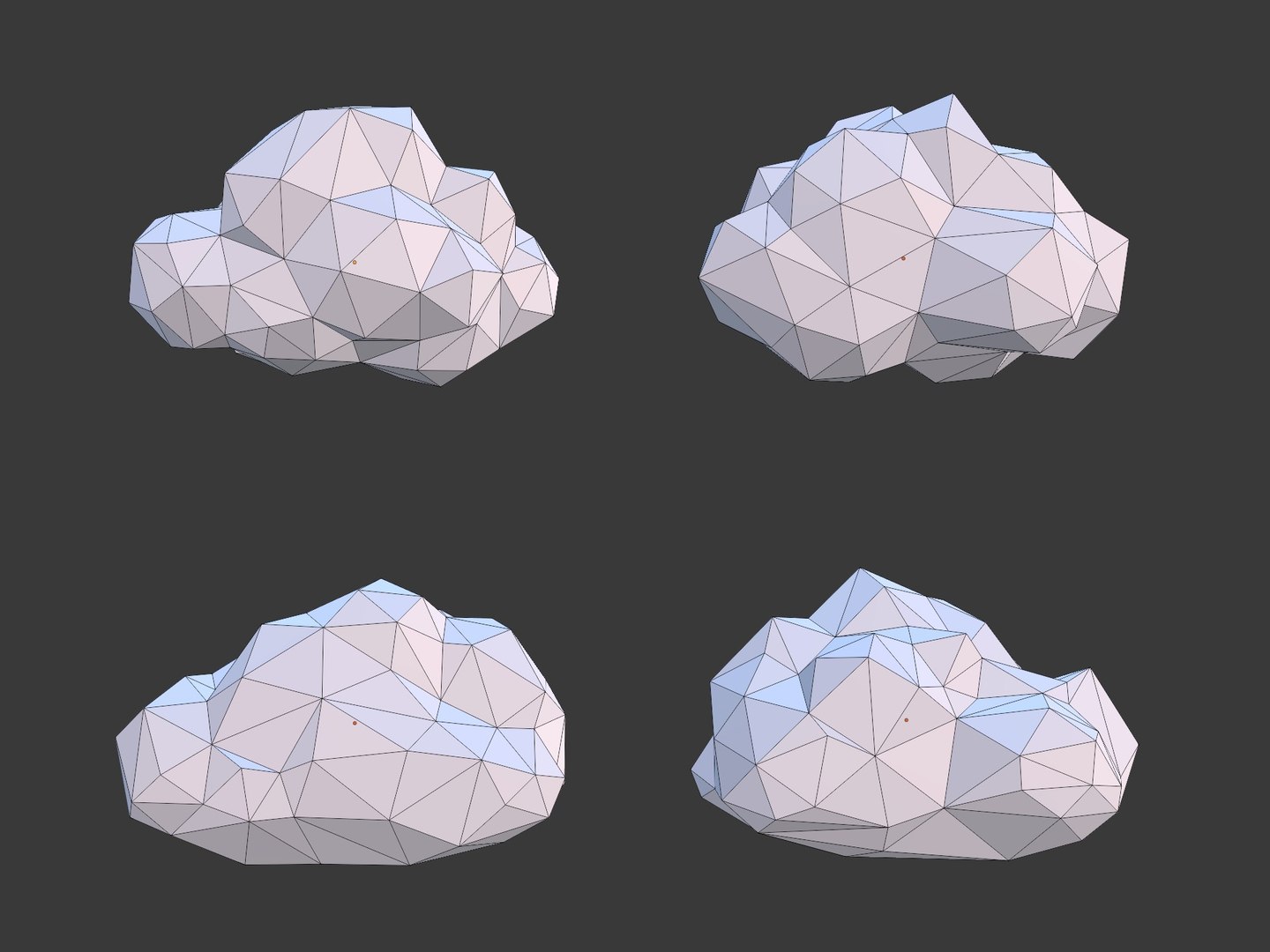 3D Model Polygonal Cartoon Clouds - TurboSquid 1804745