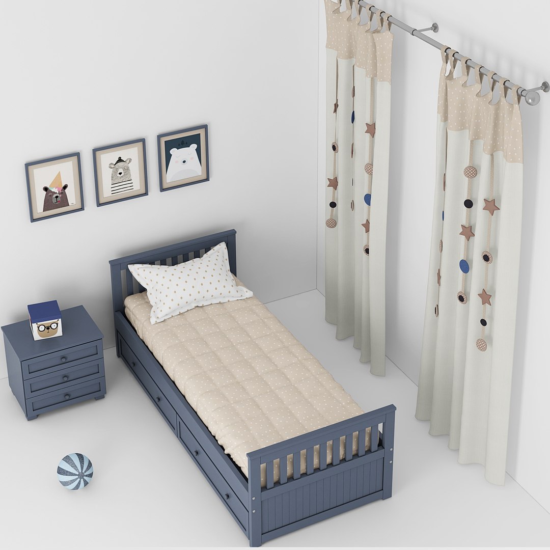 Bed Children Bedroom 3D Model - TurboSquid 1229706