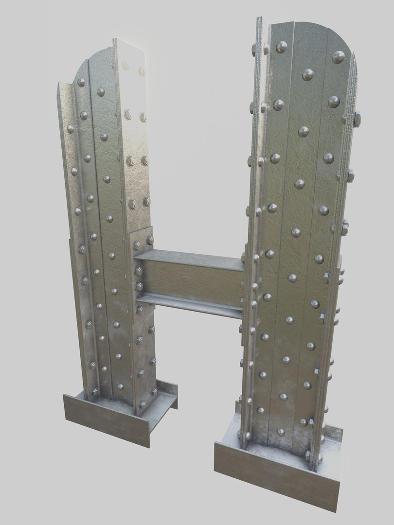 Steel Construction Font - Letter H 3D - TurboSquid 1894708