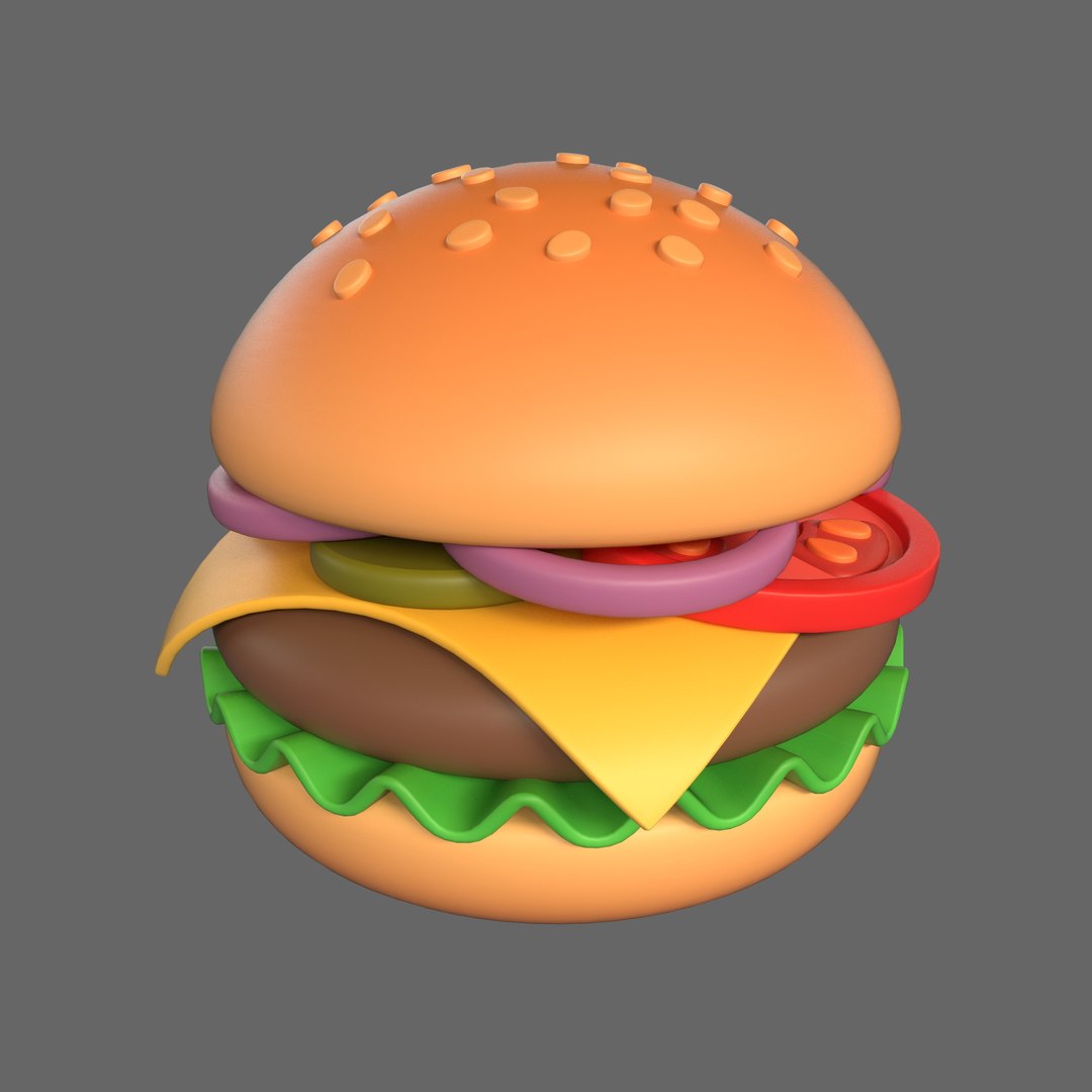 3D Model Cartoon Cheeseburger - TurboSquid 1967815
