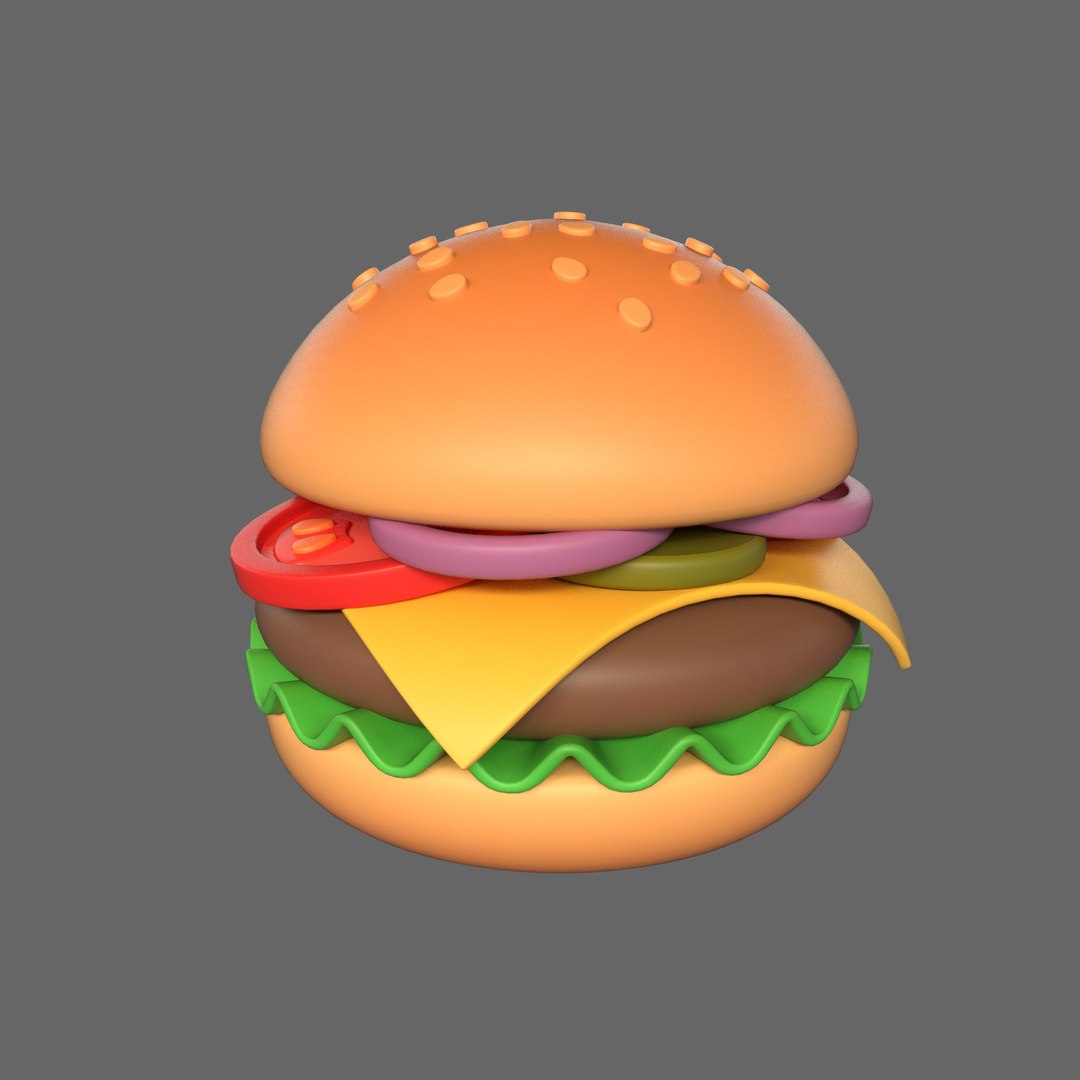 3D Model Cartoon Cheeseburger - TurboSquid 1967815