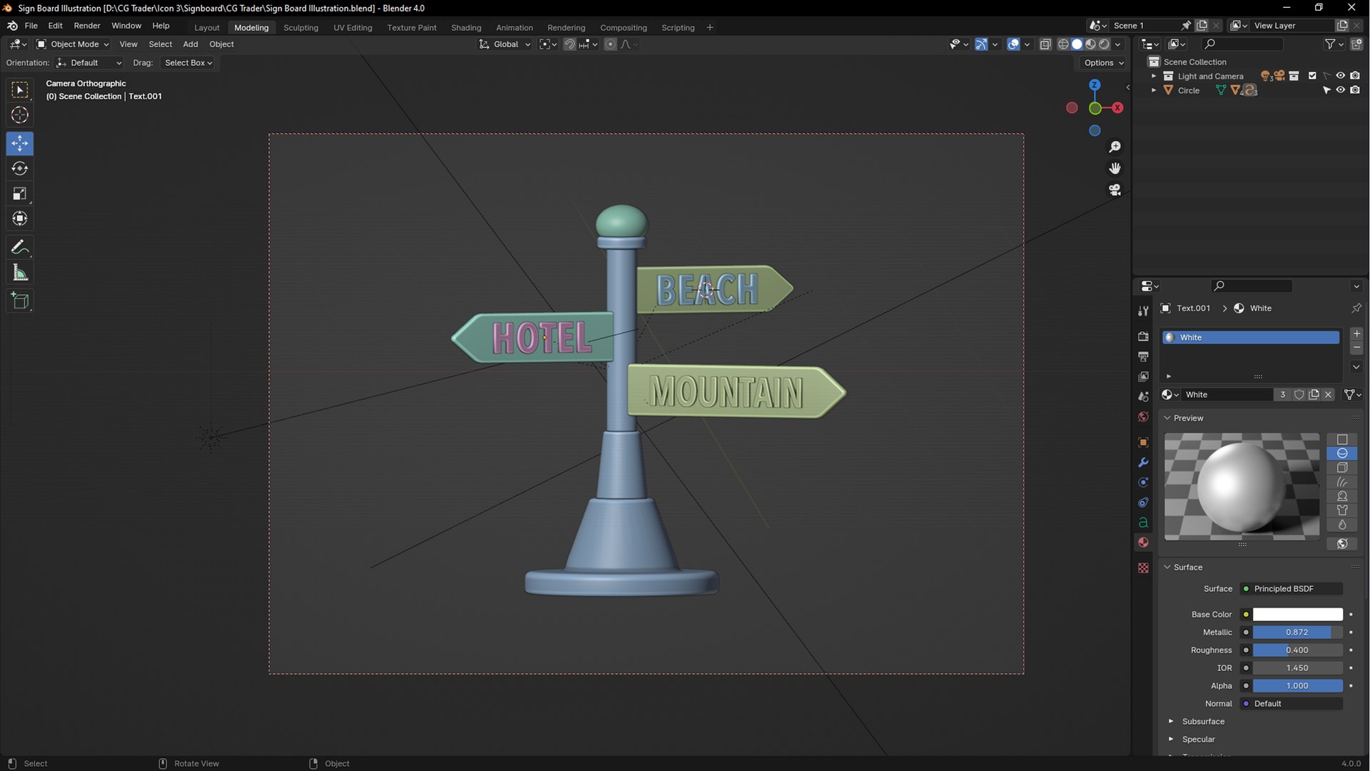 3D Sign Board 3D Illustration Model - TurboSquid 2230034