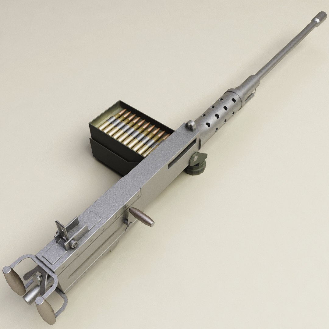 machine gun browning m2hb obj