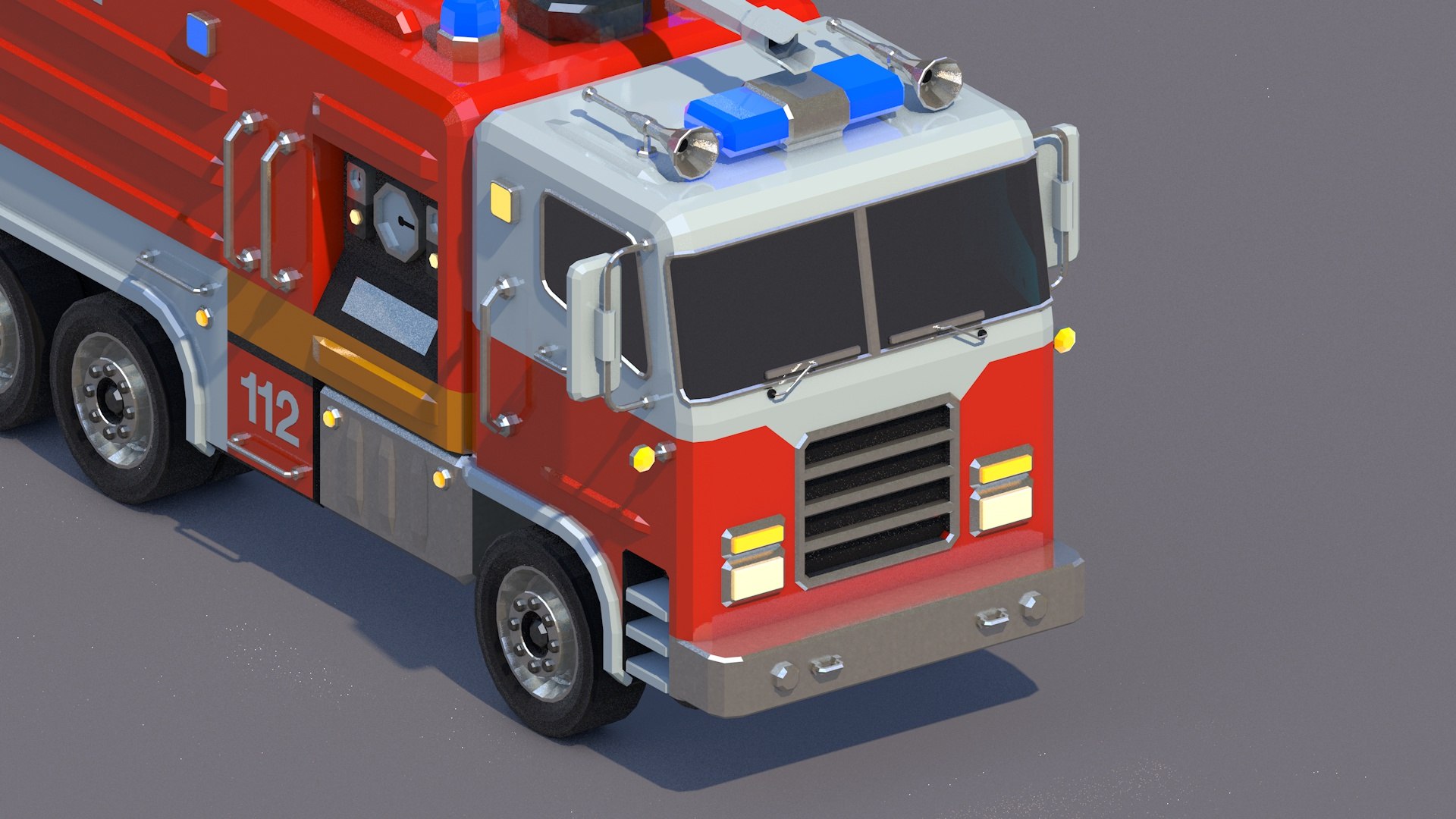 Cartoon Fire Engine 3D Model - TurboSquid 2160049