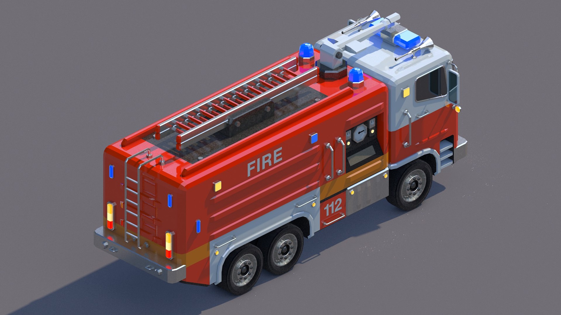Cartoon Fire Engine 3D Model - TurboSquid 2160049