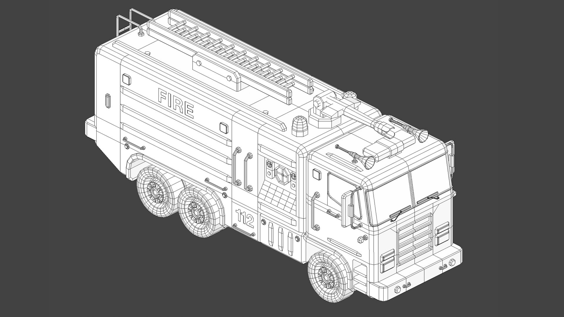 Cartoon Fire Engine 3D Model - TurboSquid 2160049