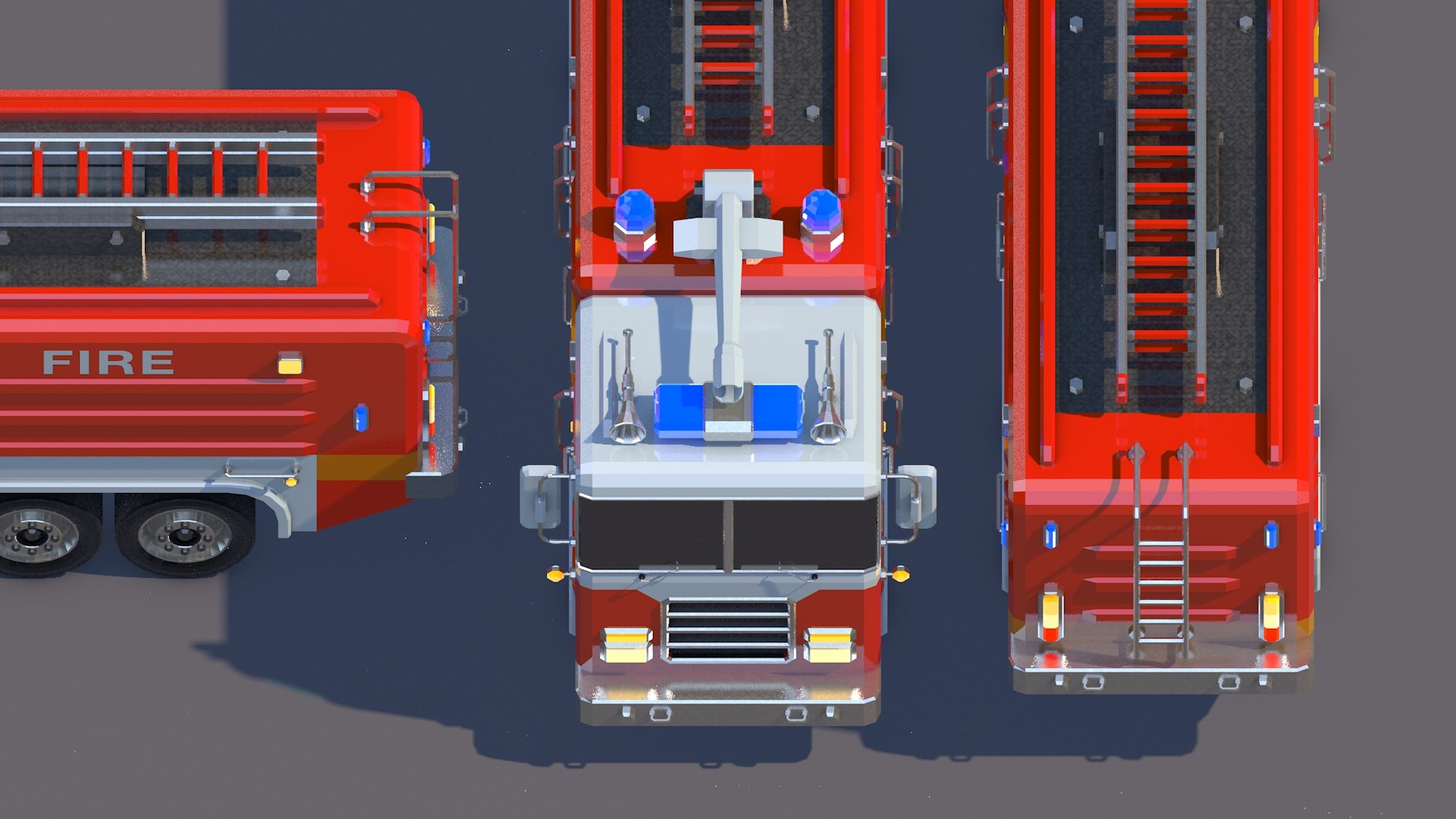 Cartoon Fire Engine 3D Model - TurboSquid 2160049