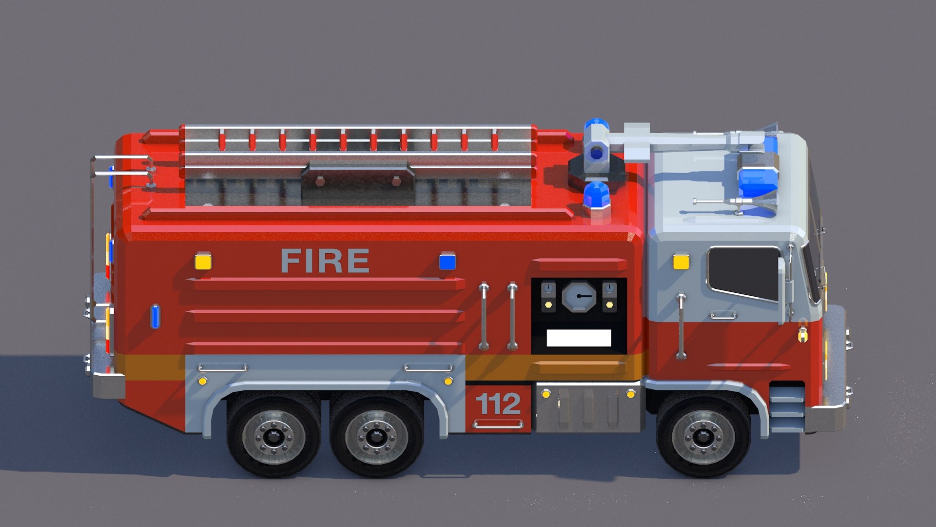 Cartoon Fire Engine 3D Model - TurboSquid 2160049