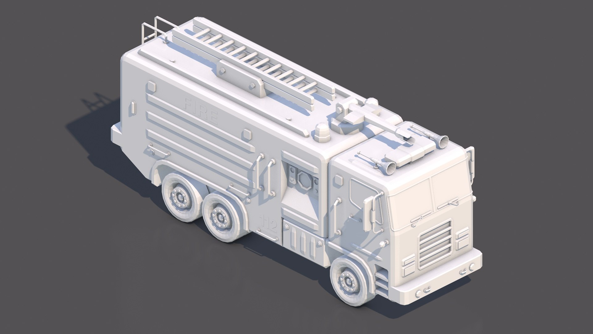 Cartoon Fire Engine 3D Model - TurboSquid 2160049