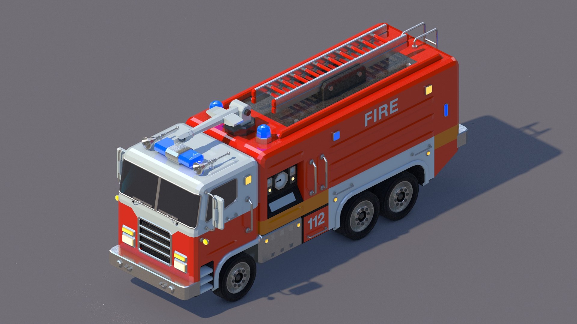 Cartoon Fire Engine 3D Model - TurboSquid 2160049