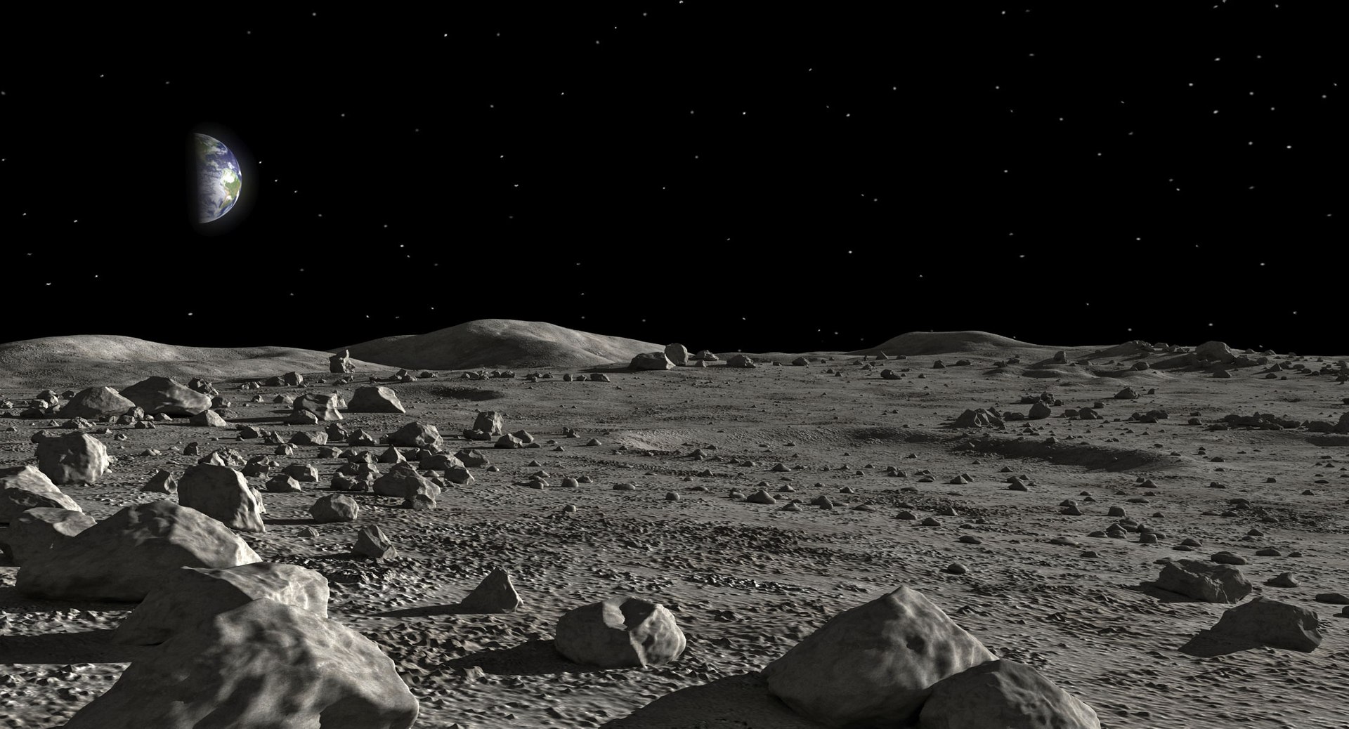 Moon Surface Rocks Scene 3D - TurboSquid 1160035
