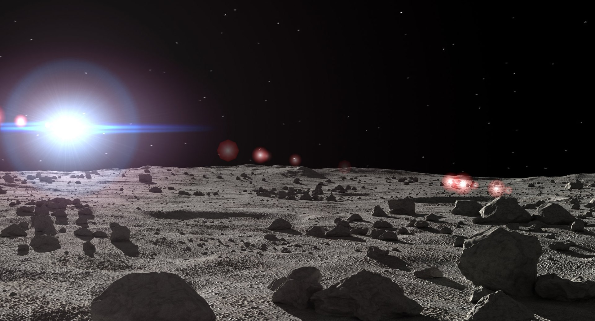 Moon Surface Rocks Scene 3D - TurboSquid 1160035