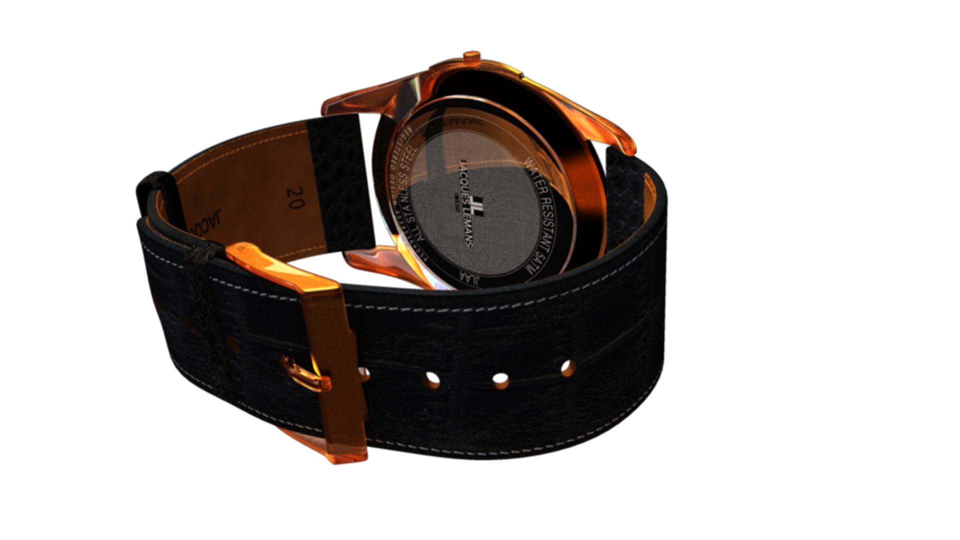 3d model jacque lemans wrist watch