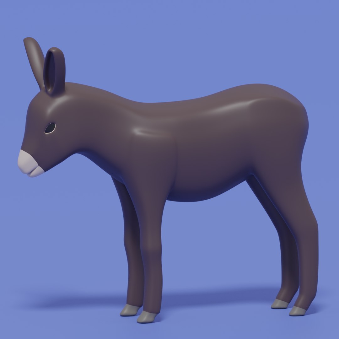 Cartoon Donkey 3D Model - TurboSquid 2217804