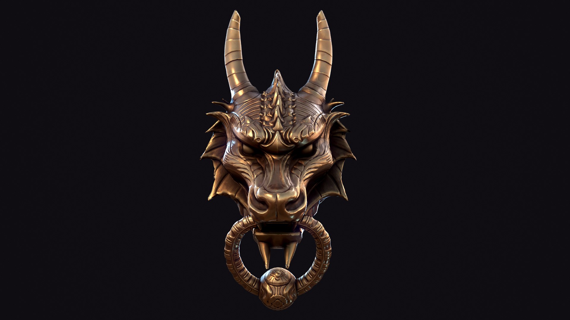 Dragon Door Knocker 3D Game-ready Model Low-poly Low-poly 3D Model 3D ...