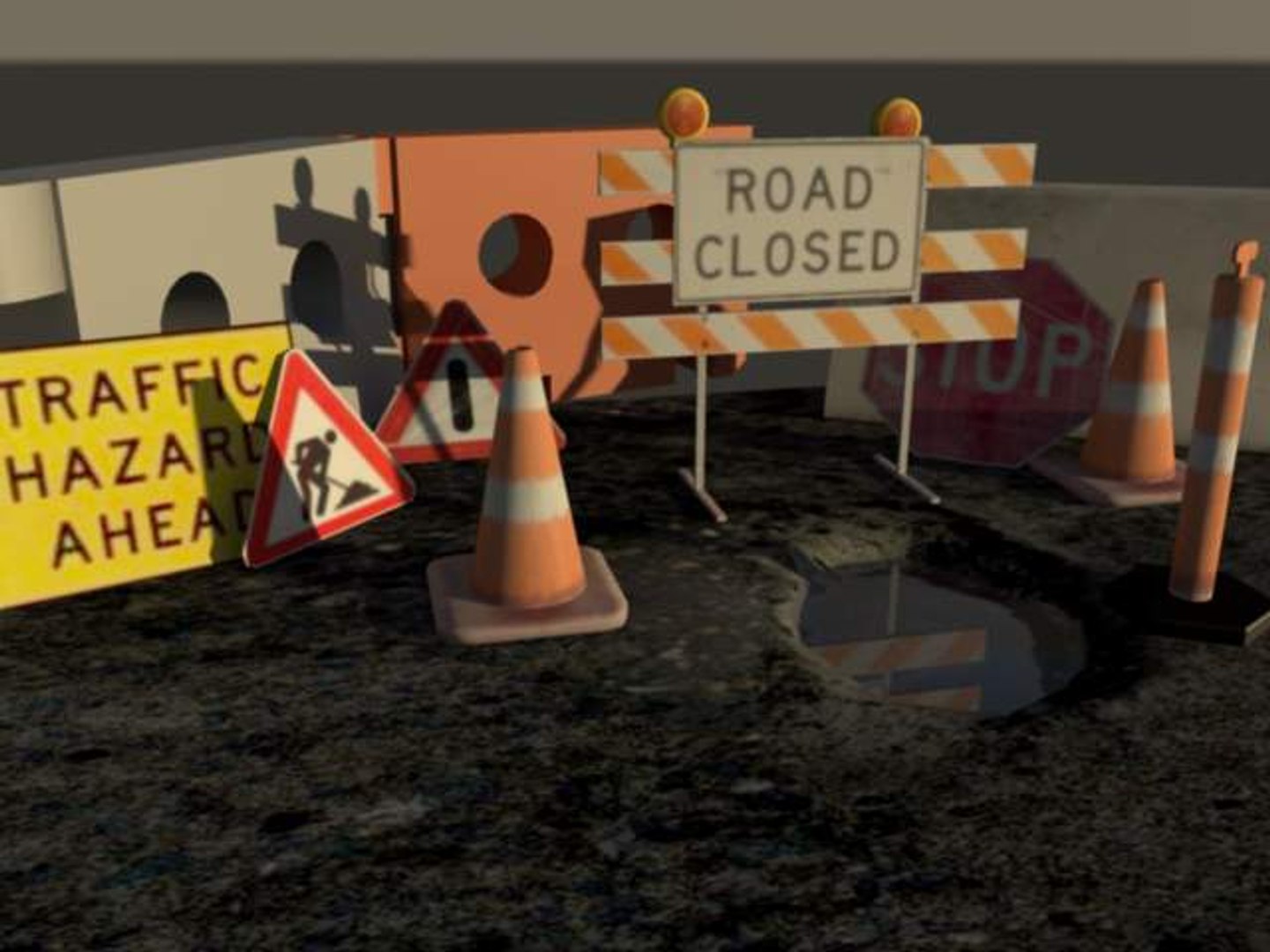 roadwork road 3d ma