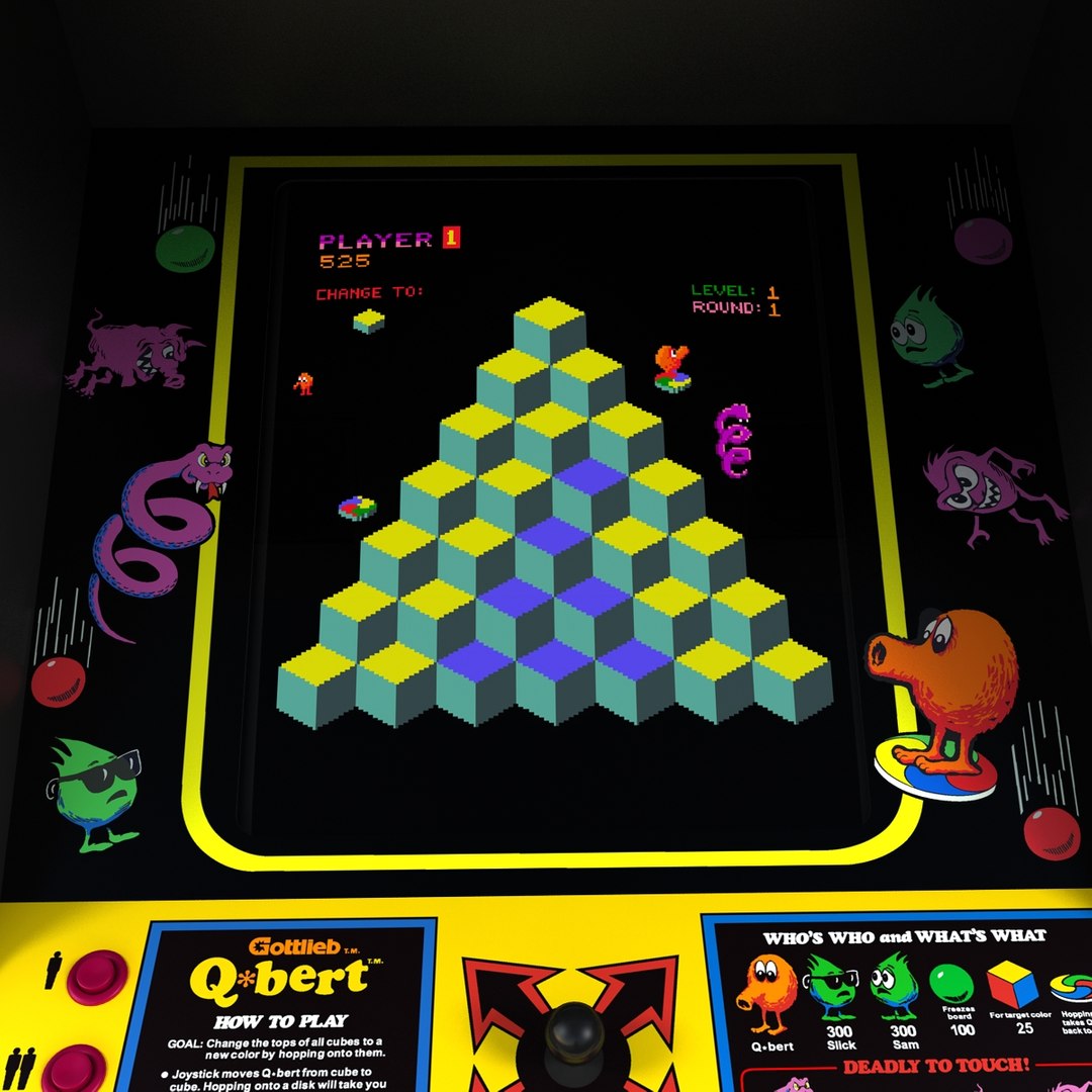 Qbert Arcade 3d Model