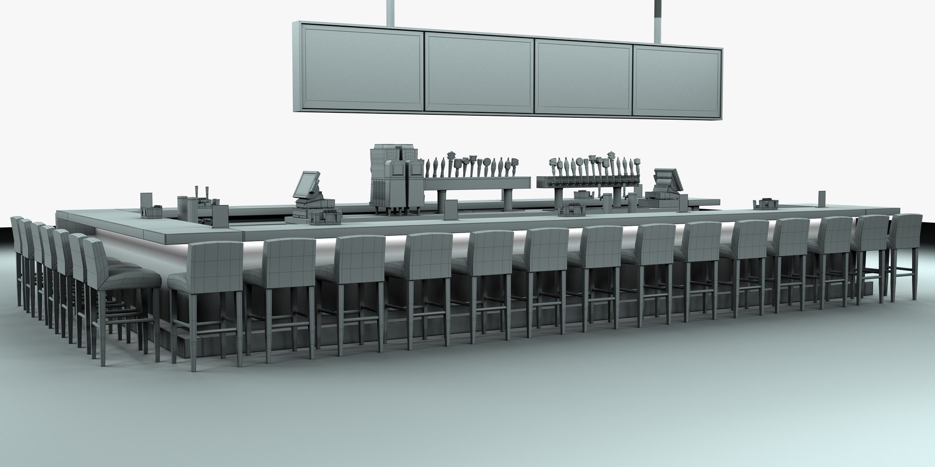 3d model bar scene