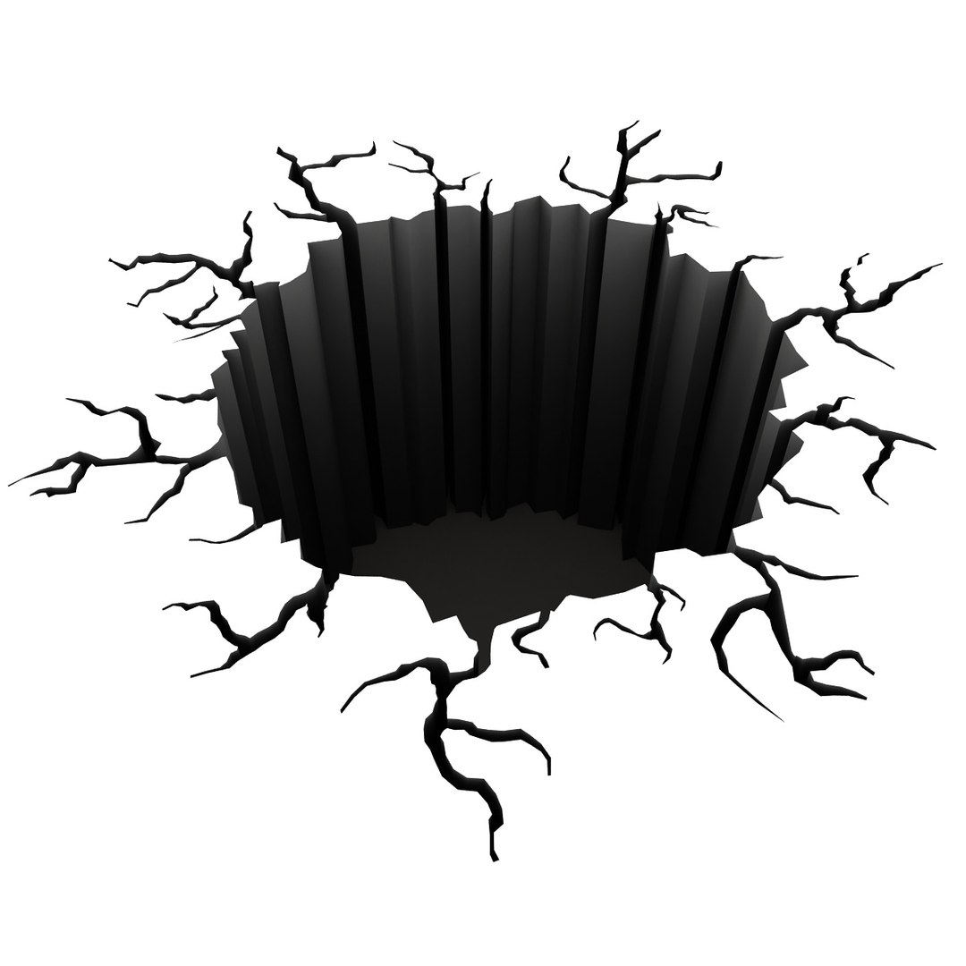 3d Model Realistic Cracked Hole