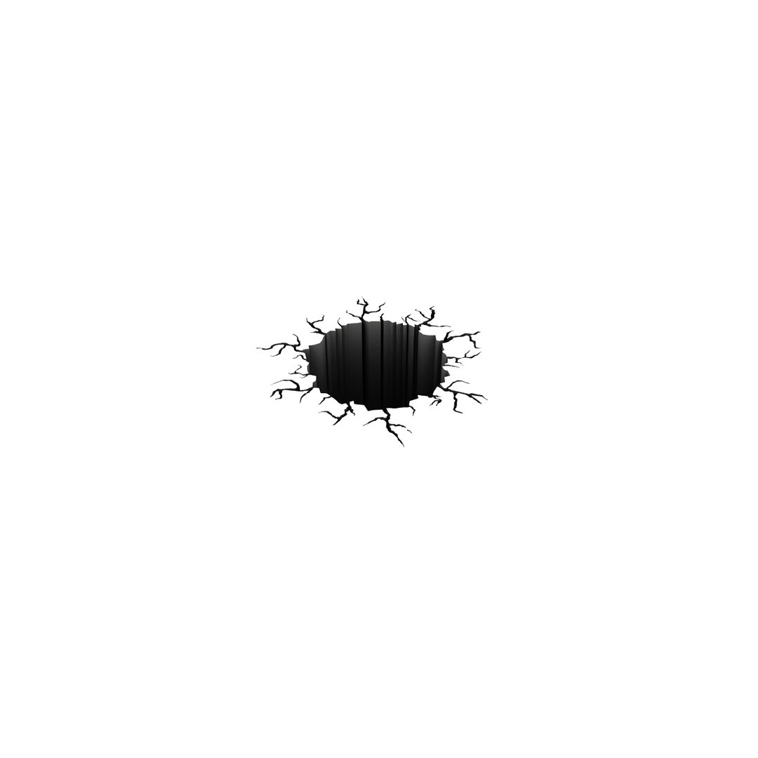 3d Model Realistic Cracked Hole
