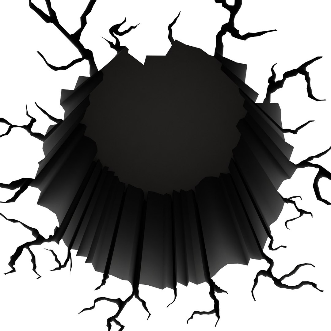3d Model Realistic Cracked Hole