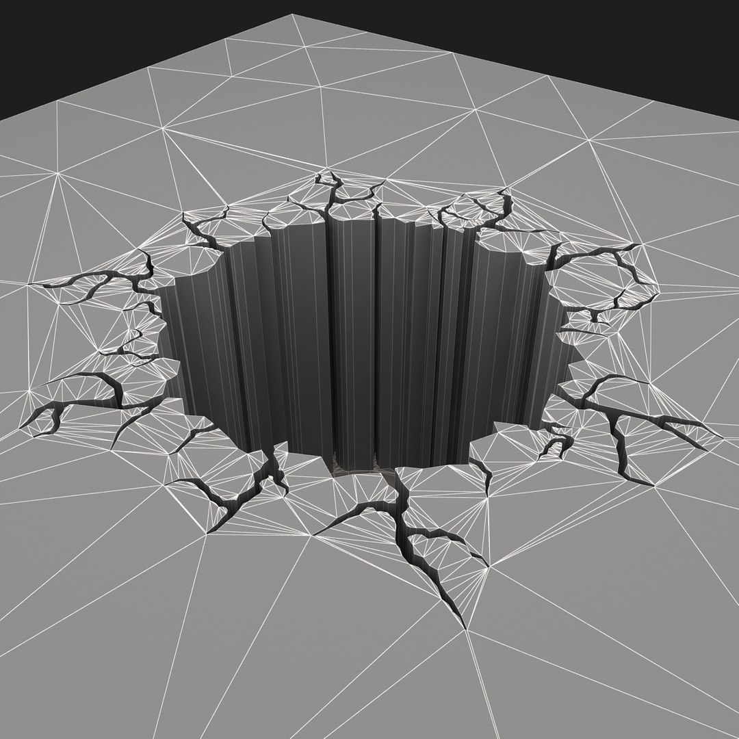 3d Model Realistic Cracked Hole