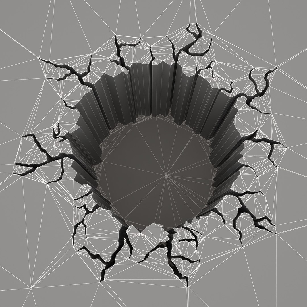 3d Model Realistic Cracked Hole