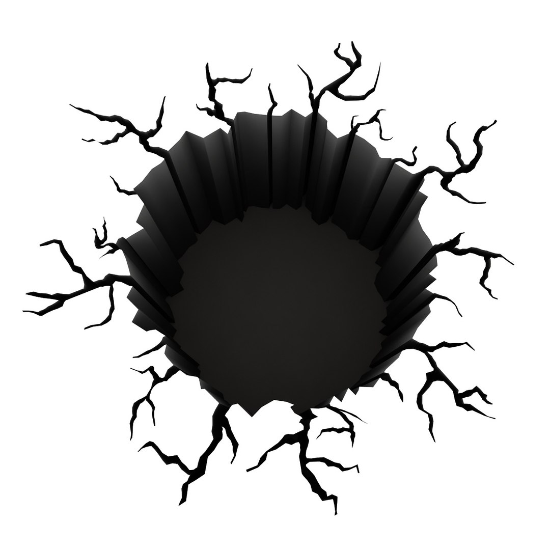 3d Model Realistic Cracked Hole