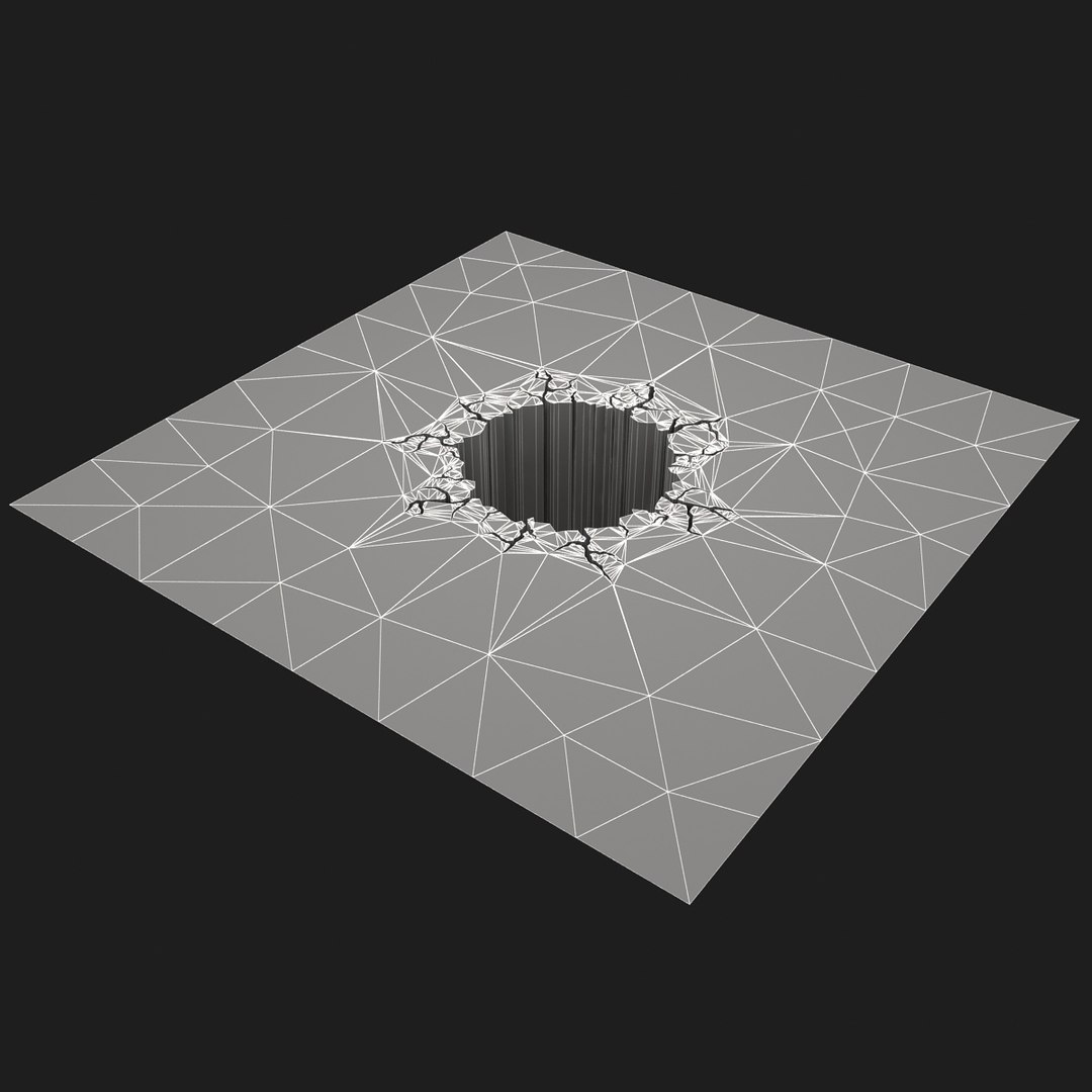 3d Model Realistic Cracked Hole