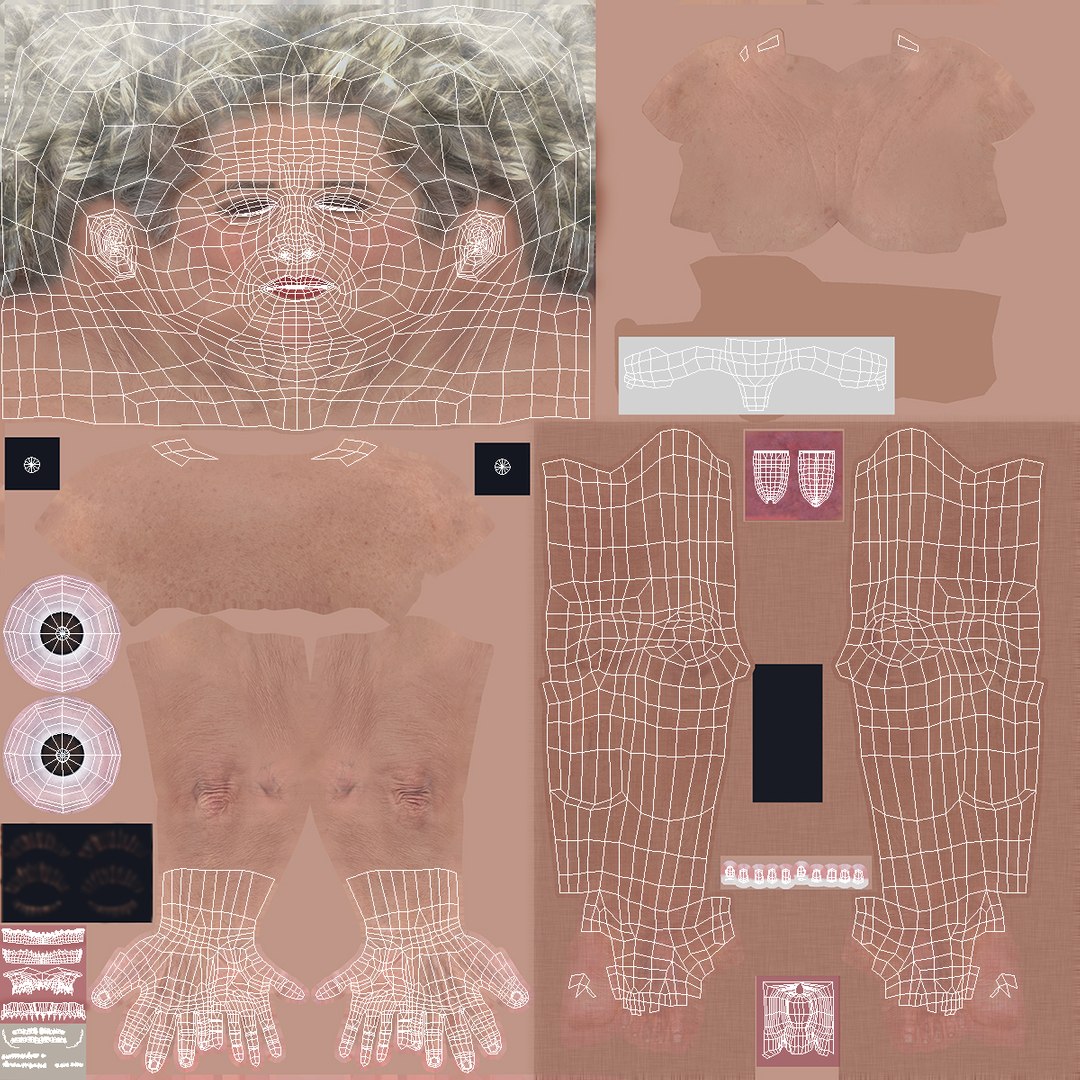 3D model Asian Grandma Traditional Dress Standing - TurboSquid 2084377