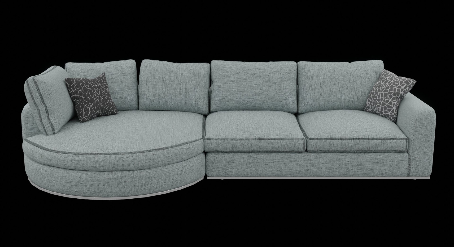 3D Model Round Sectional Sofa - TurboSquid 2253998
