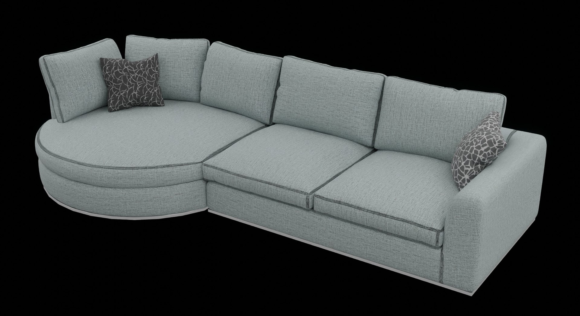 3D Model Round Sectional Sofa - TurboSquid 2253998