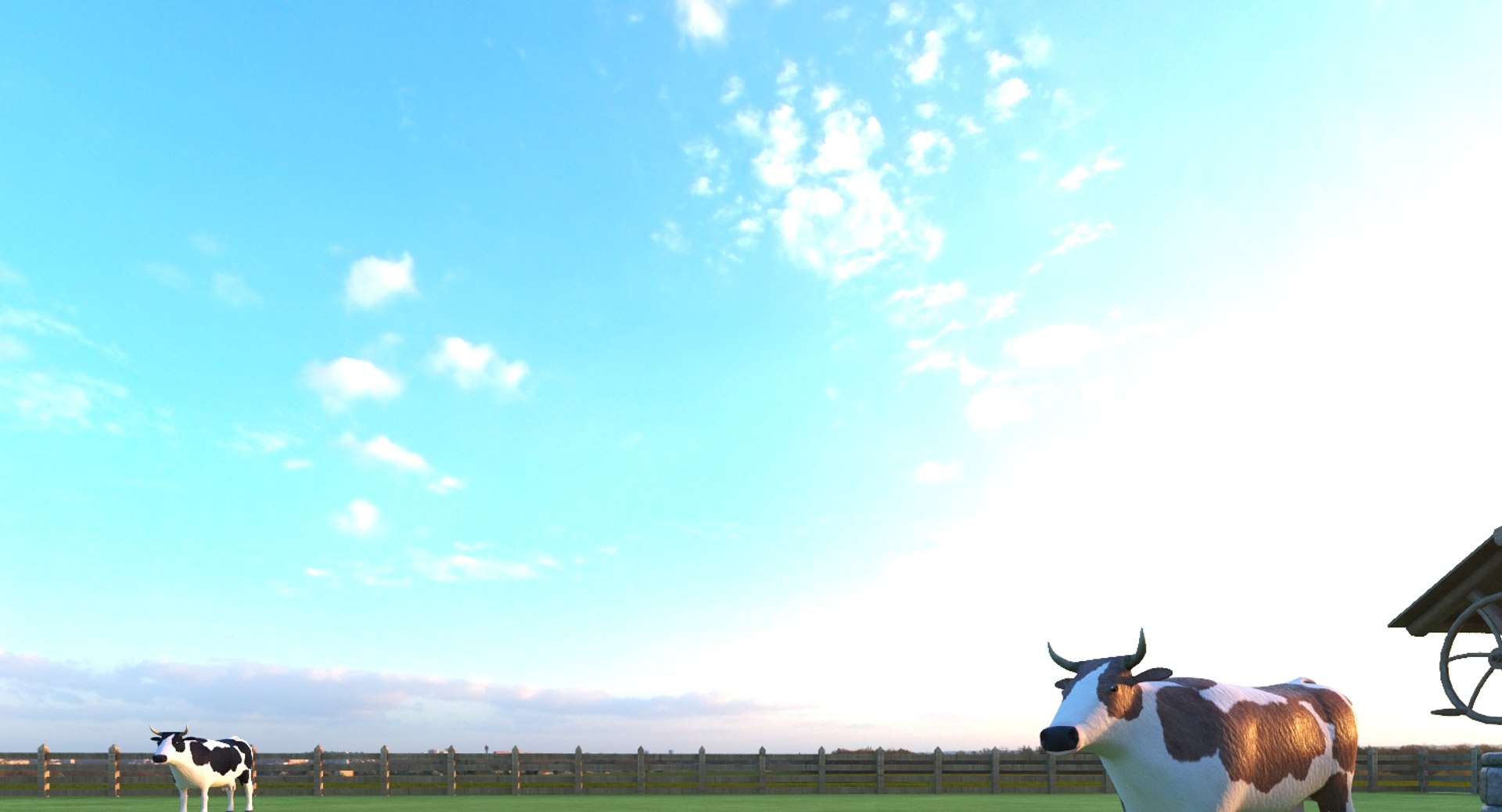 3D Model Farm Scene Barn Cow - TurboSquid 1335483
