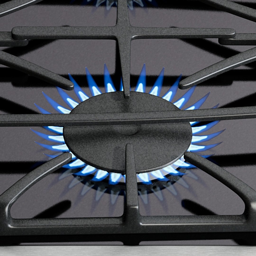 3d Stylish Dark Gas Cooktop Model