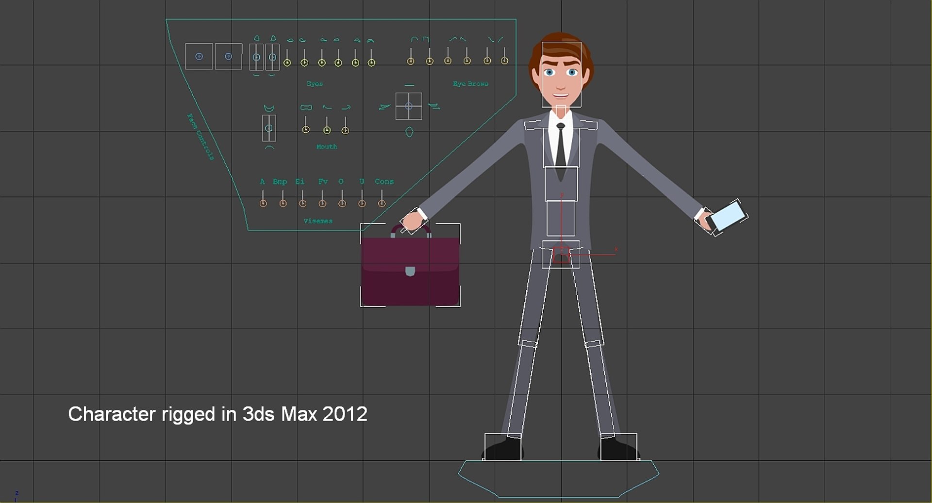 Max Rigged Cartoon 2d Business Man