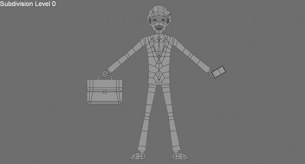 max rigged cartoon 2d business man