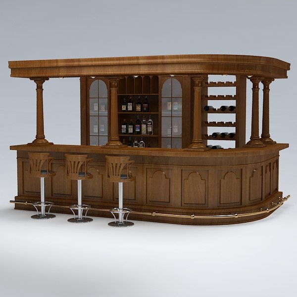 3d bar counter model